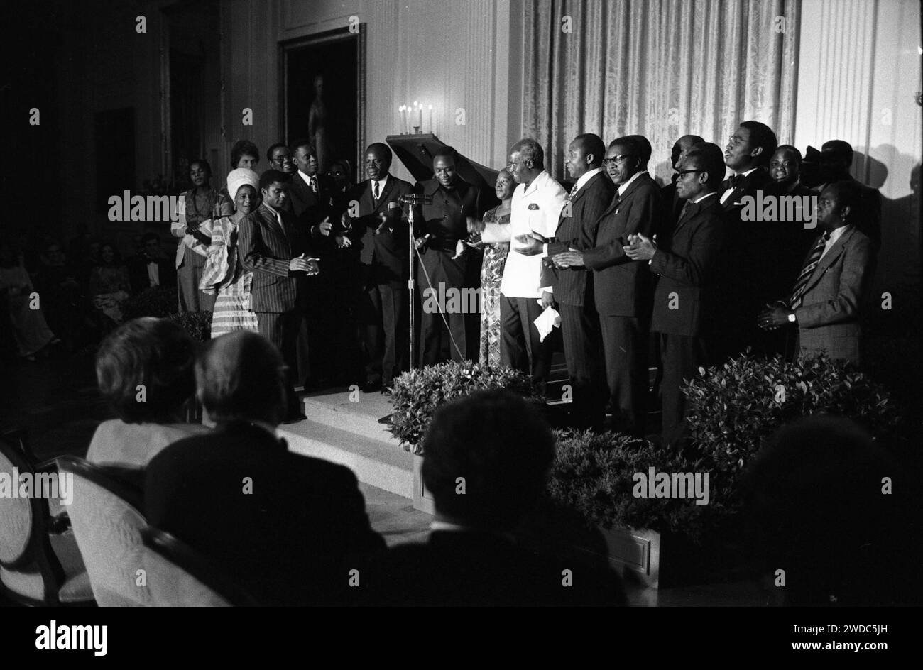Photograph of President Kenneth Kaunda, Betty Kaunda, and the Zambian ...