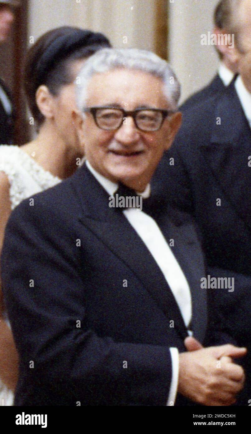 Photograph of President Giovanni Leone of Italy Greeting Guests in the ...