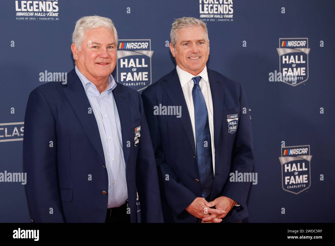 Terry Labonte, left, and Bobby Labonte arrive at the 2024 NASCAR Hall ...