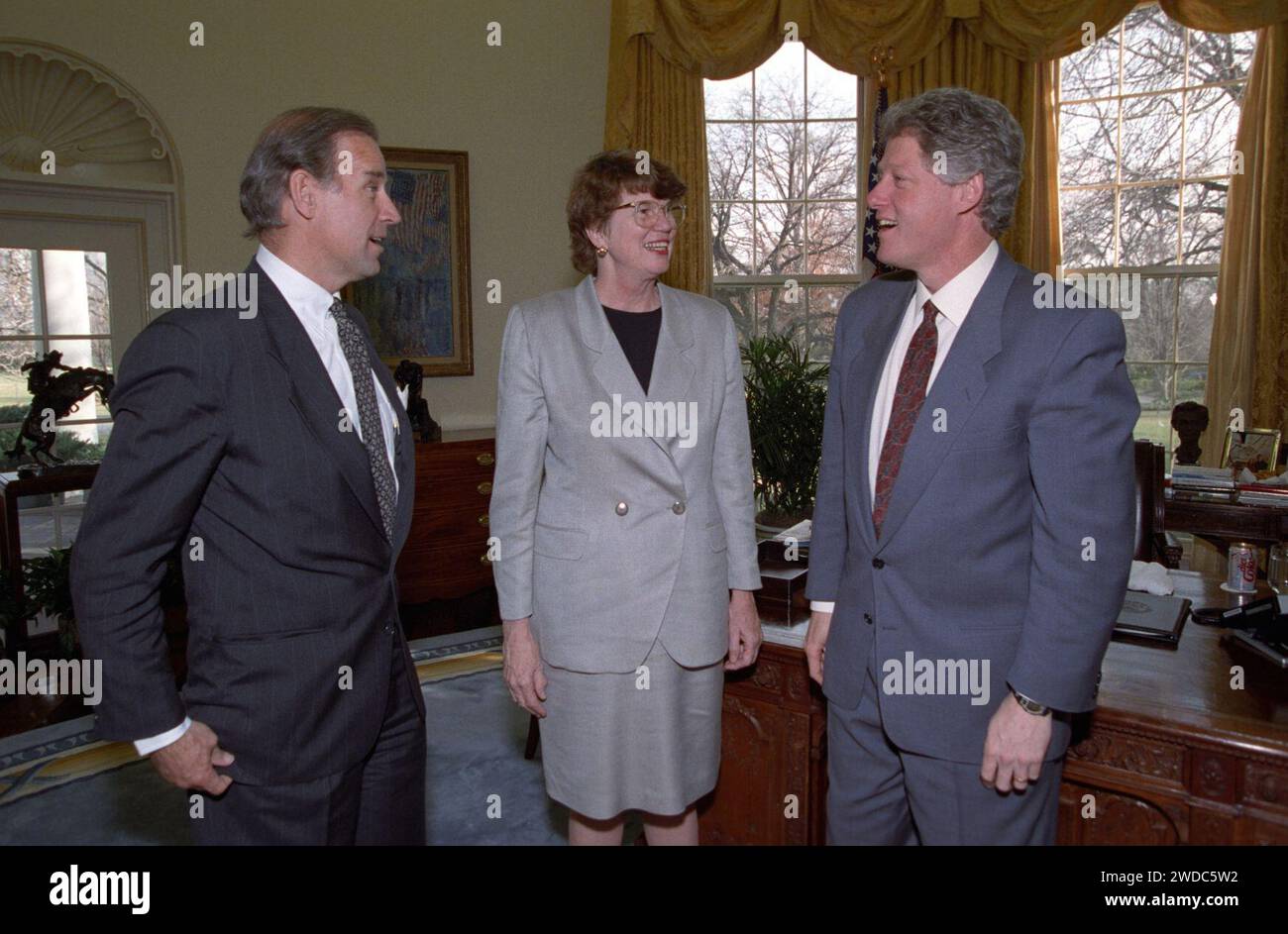 President Bill Clinton meeting with Senator Joe Biden and Janet Reno in ...