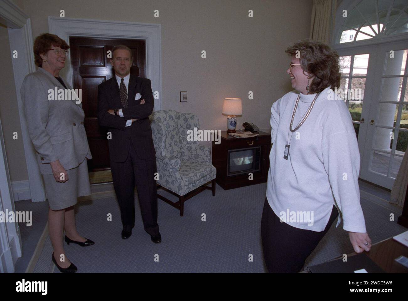 President Bill Clinton meeting with Senator Joe Biden and Janet Reno in ...