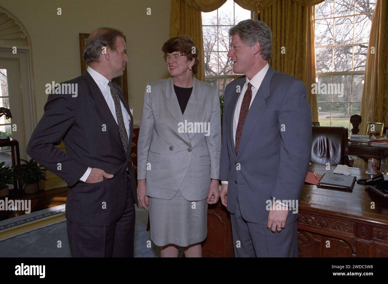President Bill Clinton meeting with Senator Joe Biden and Janet Reno in ...