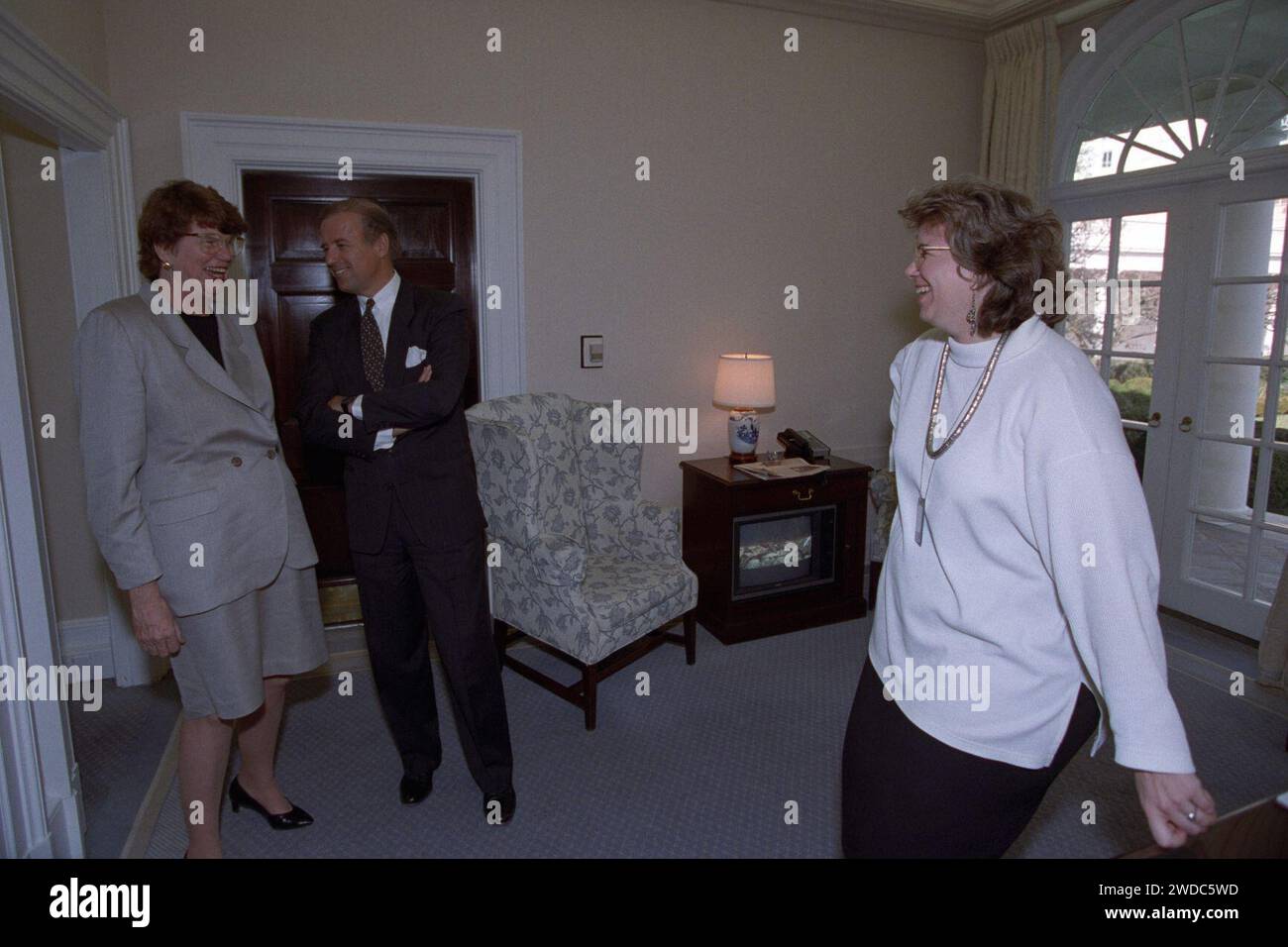 President Bill Clinton meeting with Senator Joe Biden and Janet Reno in ...