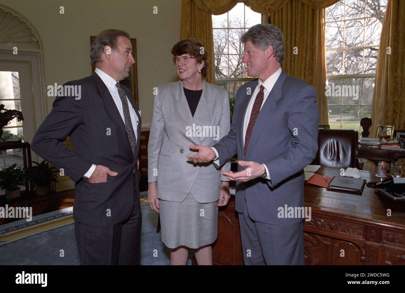 President Bill Clinton meeting with Senator Joe Biden and Janet Reno in ...