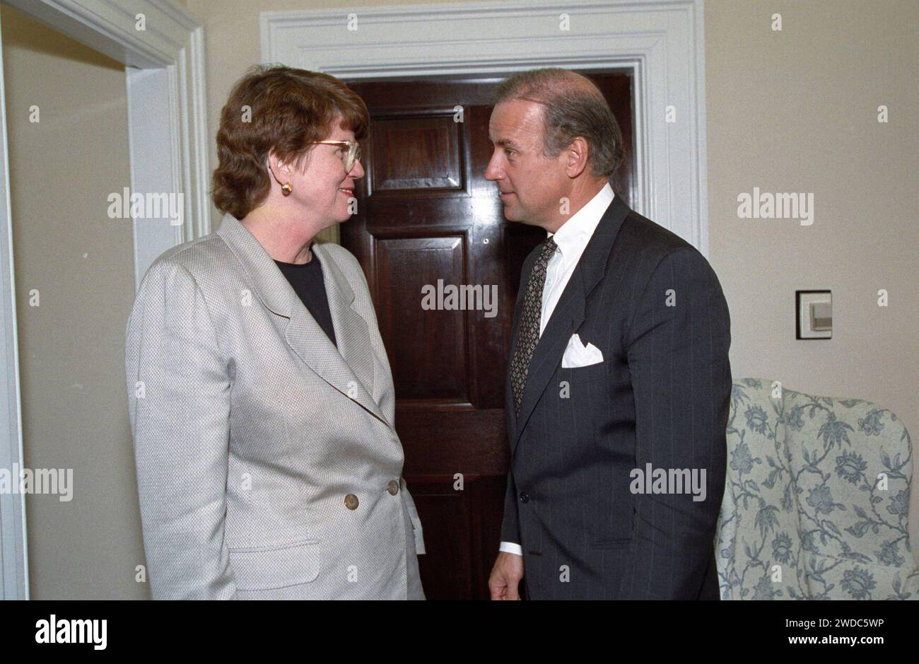 President Bill Clinton meeting with Senator Joe Biden and Janet Reno in ...