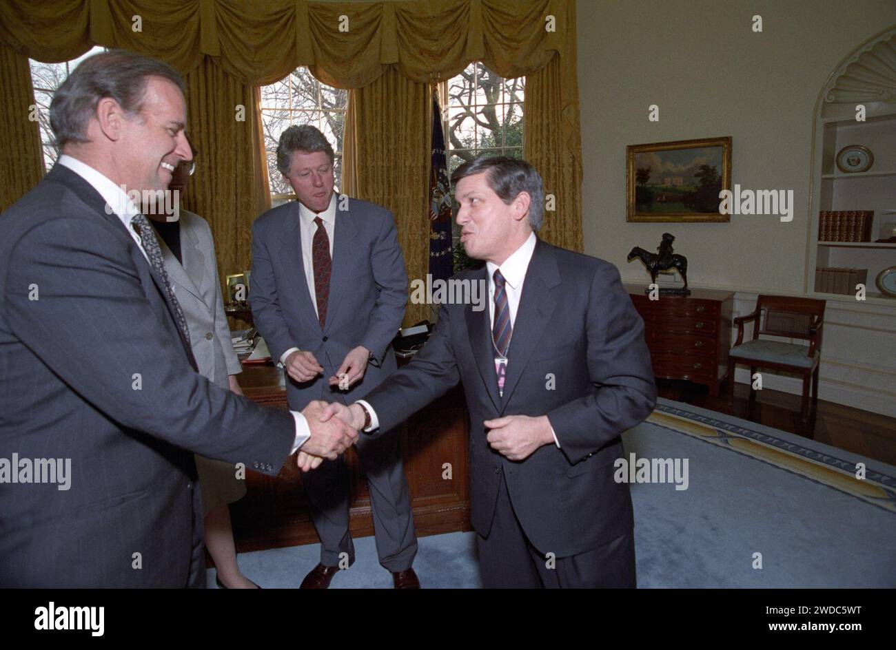 President Bill Clinton meeting with Senator Joe Biden and Janet Reno in ...