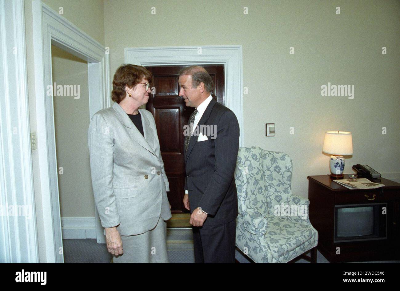 President Bill Clinton meeting with Senator Joe Biden and Janet Reno in ...