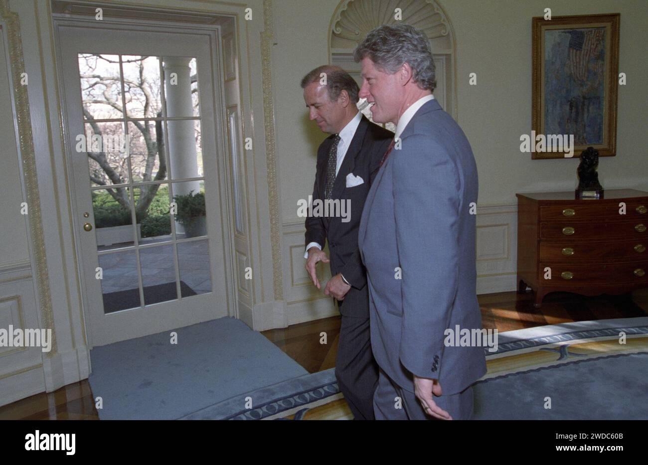 President Bill Clinton meeting with Senator Joe Biden and Janet Reno in ...