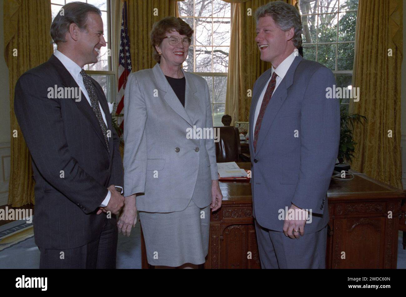 President Bill Clinton meeting with Senator Joe Biden and Janet Reno in ...