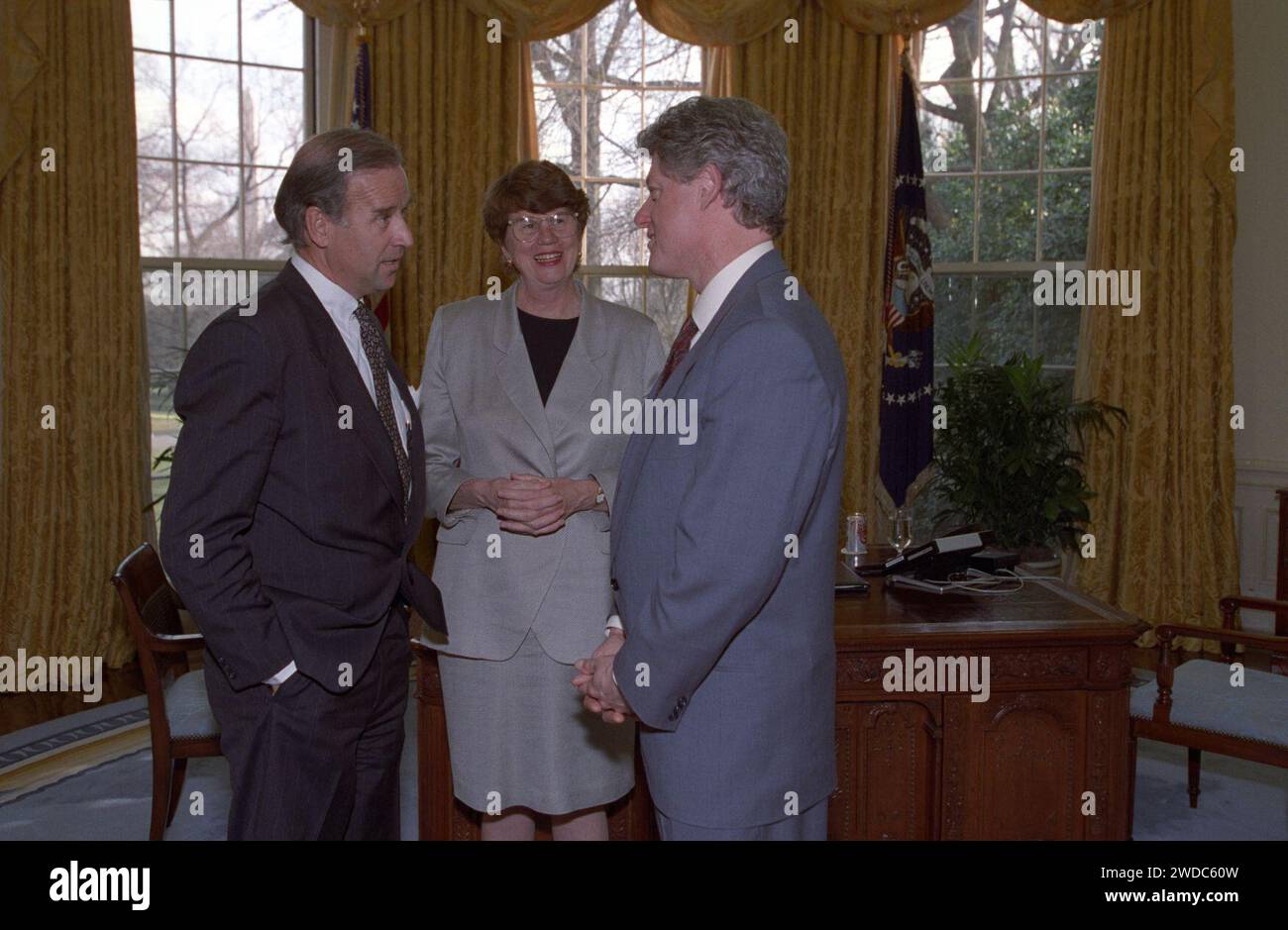 President Bill Clinton meeting with Senator Joe Biden and Janet Reno in ...