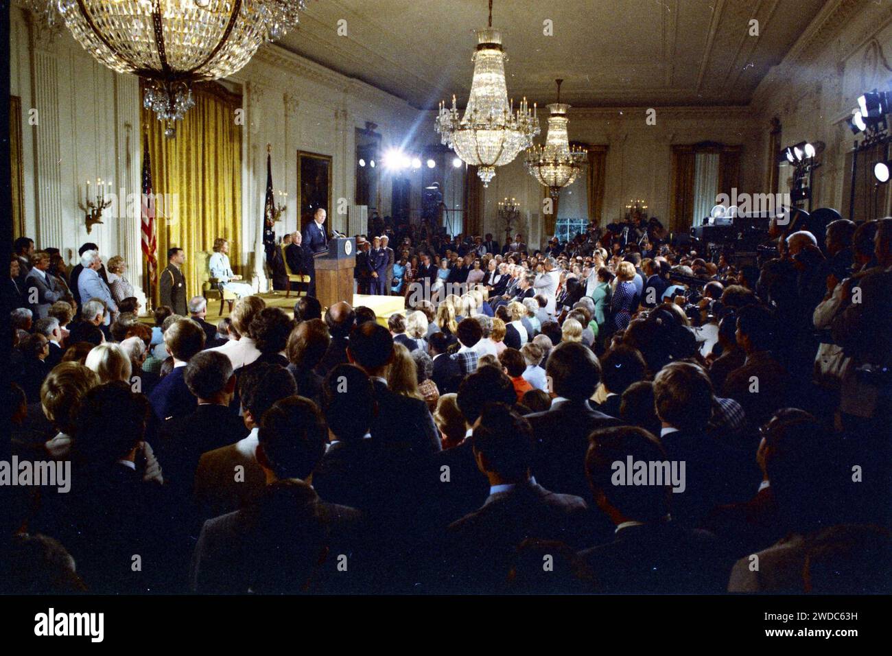 President Gerald R. Ford Delivering Remarks in the East Room after ...