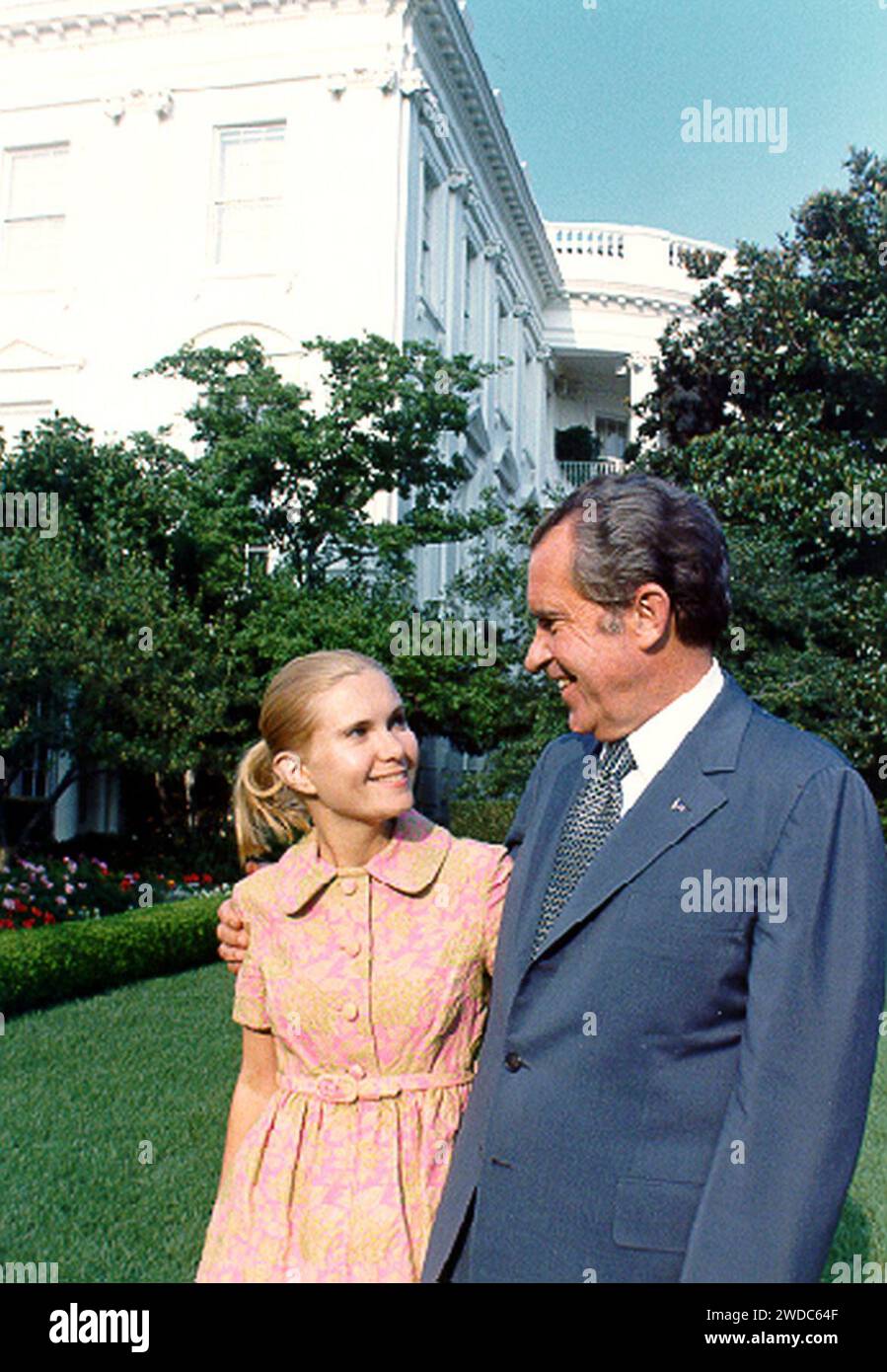 President Richard Nixon and his daughter, Tricia, take one last turn ...
