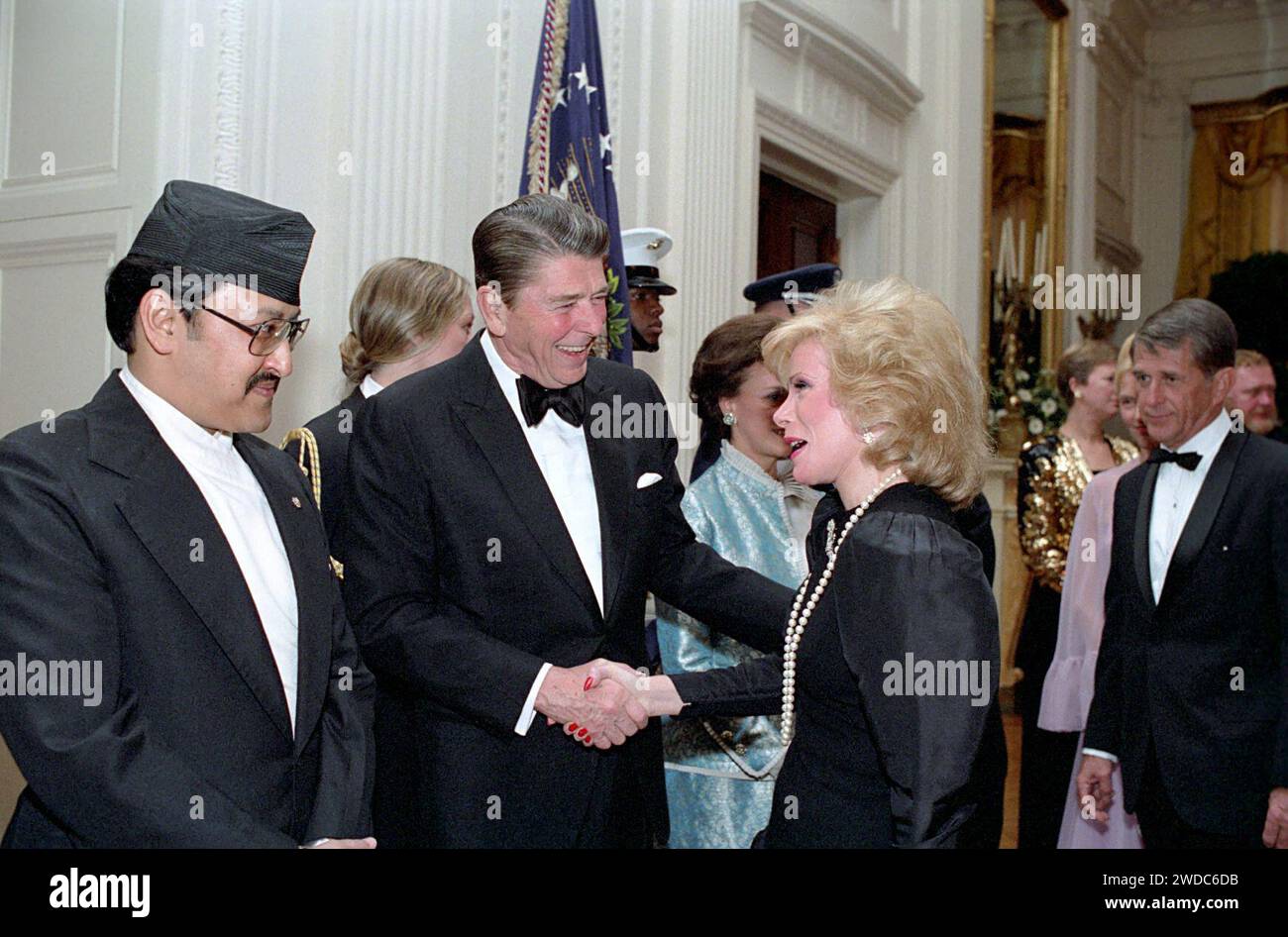 President Ronald Reagan with King Birendra Bir Kikram Shah Dev of Nepal ...