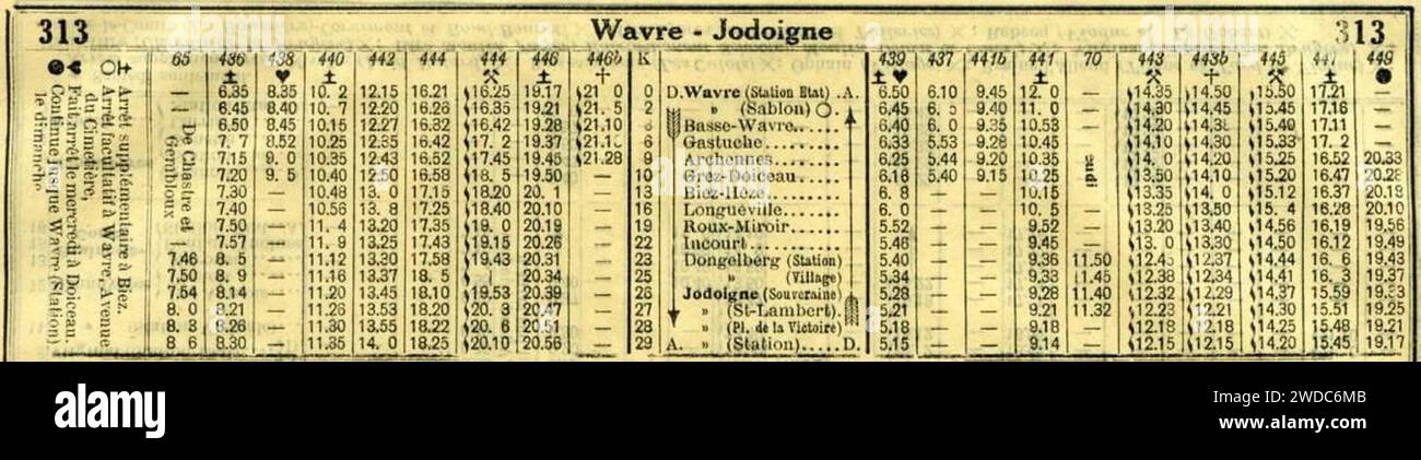SNCB NMBS official timetable summer 1931 - 313 Stock Photo - Alamy