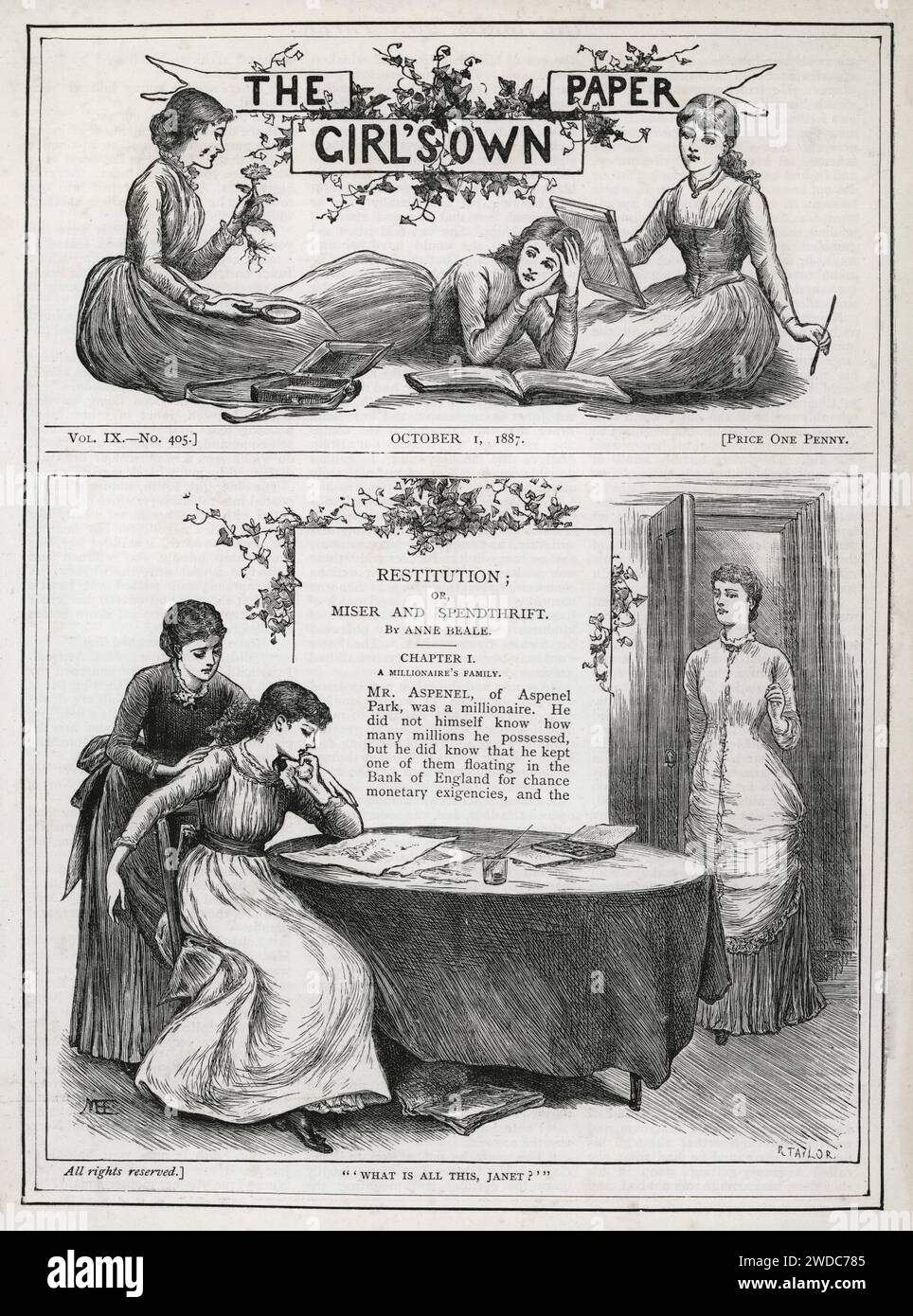 The Girl's Own Paper vol ix no. 405 p.1 - 1 October 1887 - R. Taylor ...