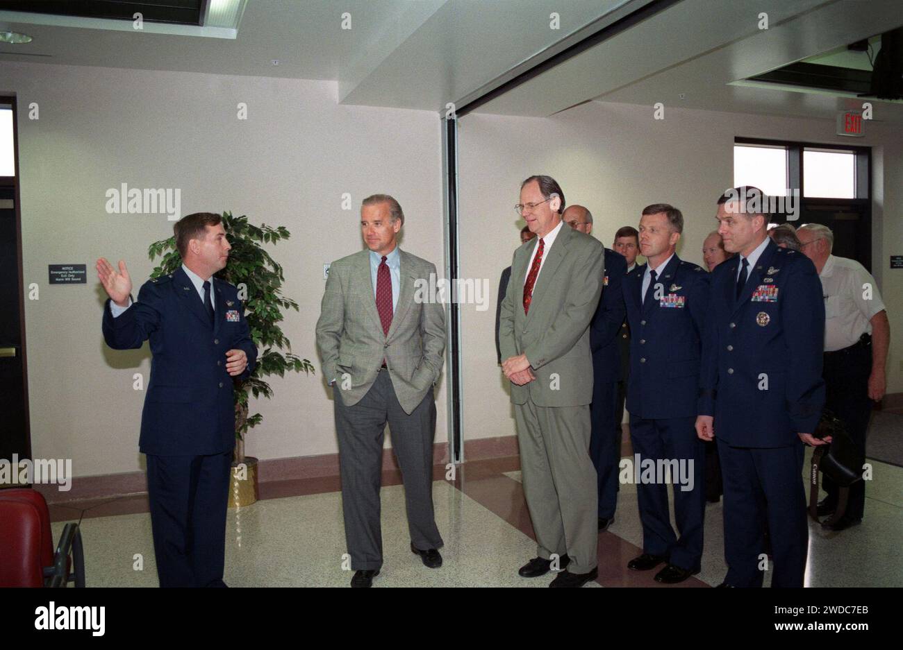 US Air Force Captain Andrew Molner gives a tour to Joe Biden, Mike ...