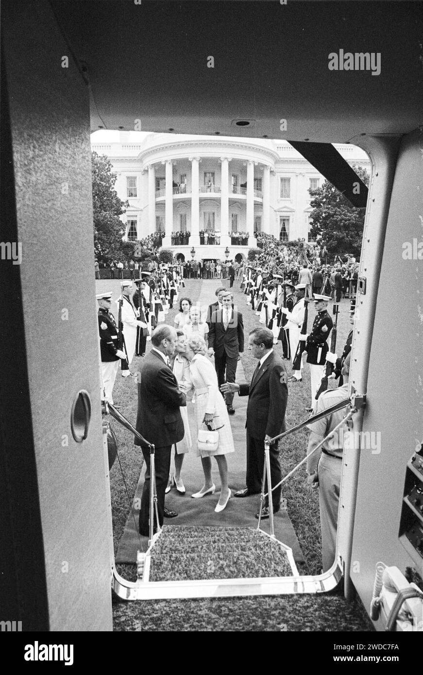 View of President Richard Nixon, Pat Nixon, Vice President Gerald Ford ...