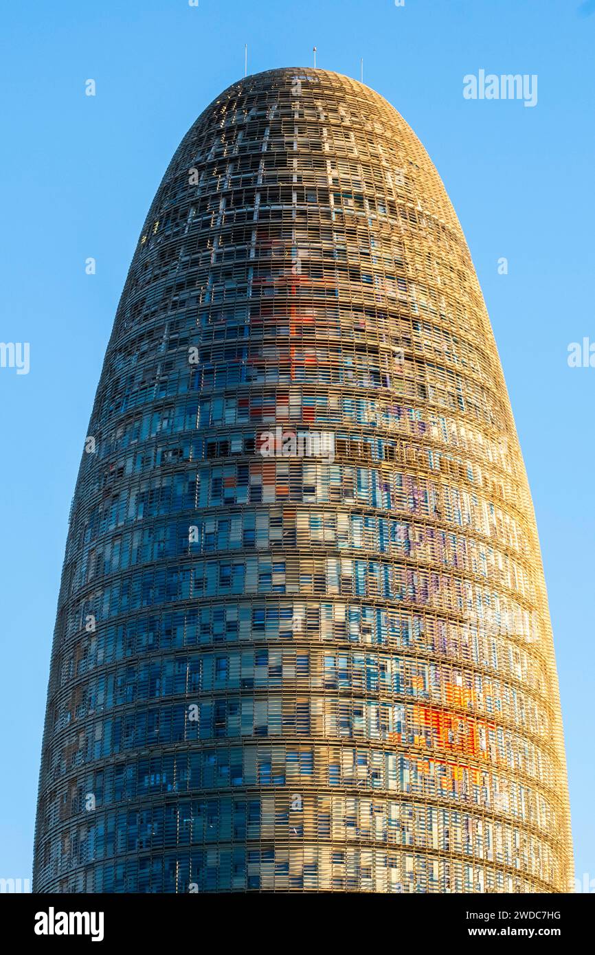 Detail of the Torre Glories building formerly known as Torre Agbar in ...
