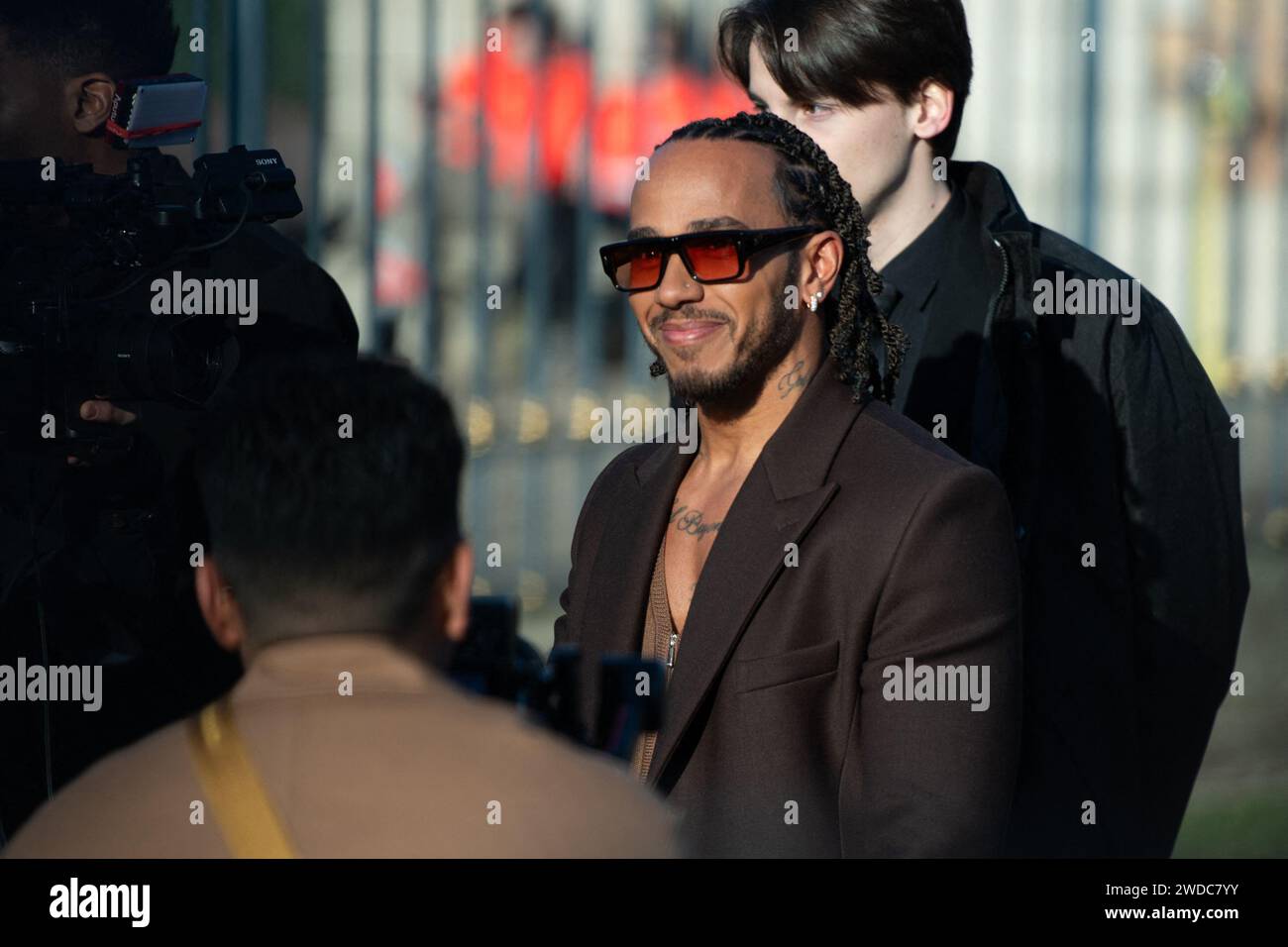 Paris, France. 19th Jan, 2024. Lewis Hamilton attending the Dior Homme ...