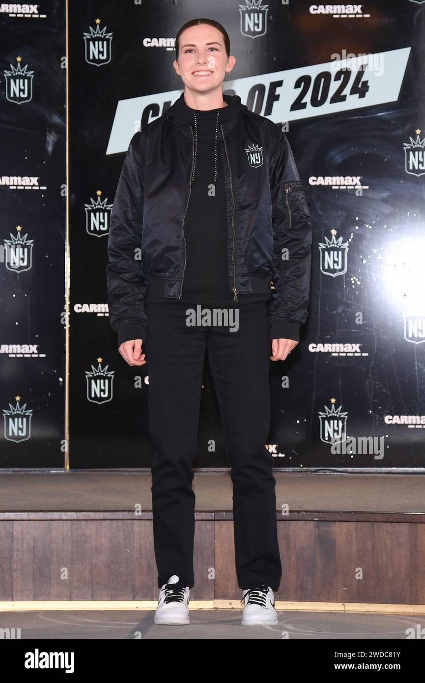 New York, USA. 19th Jan, 2024. Professional soccer player Tierna ...