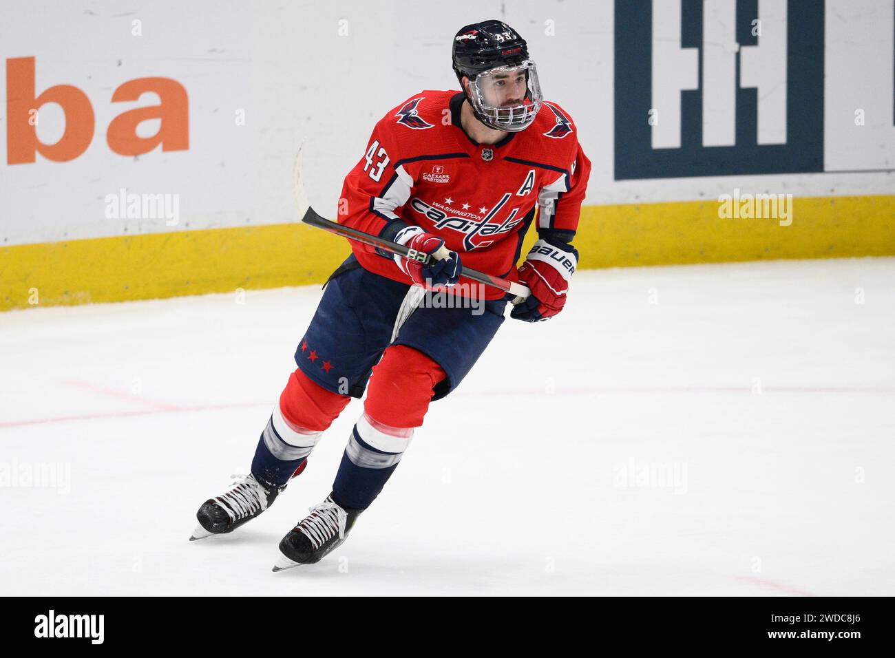 Washington Capitals right wing Tom Wilson (43) in action during the ...