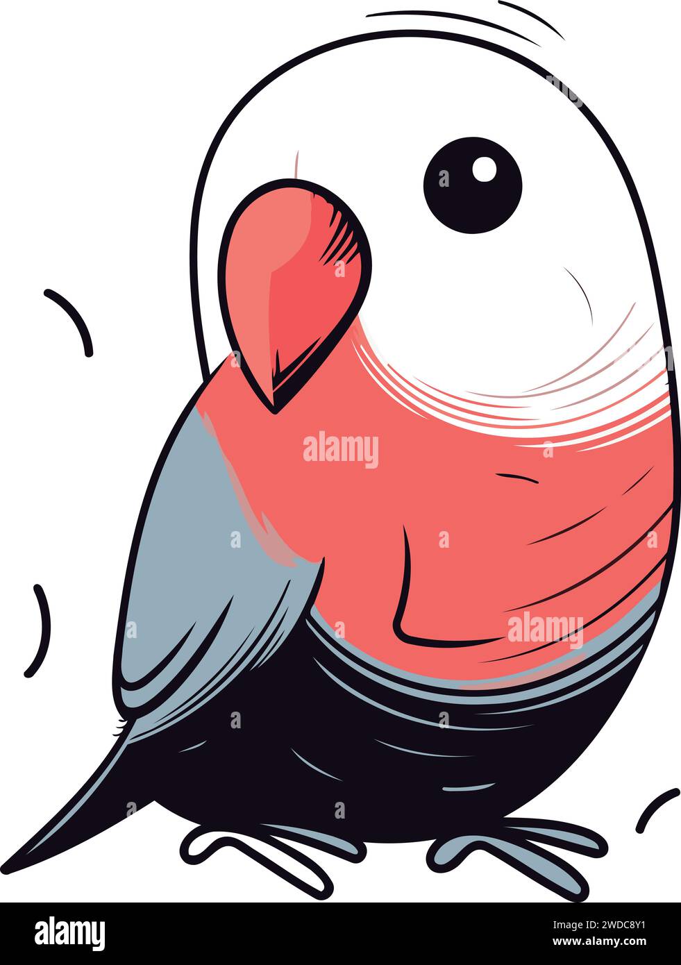 Vector illustration of a cute parrot isolated on a white background ...