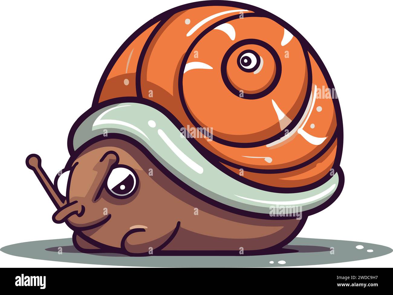 Cartoon snail. Isolated on white background. Vector illustration Stock ...