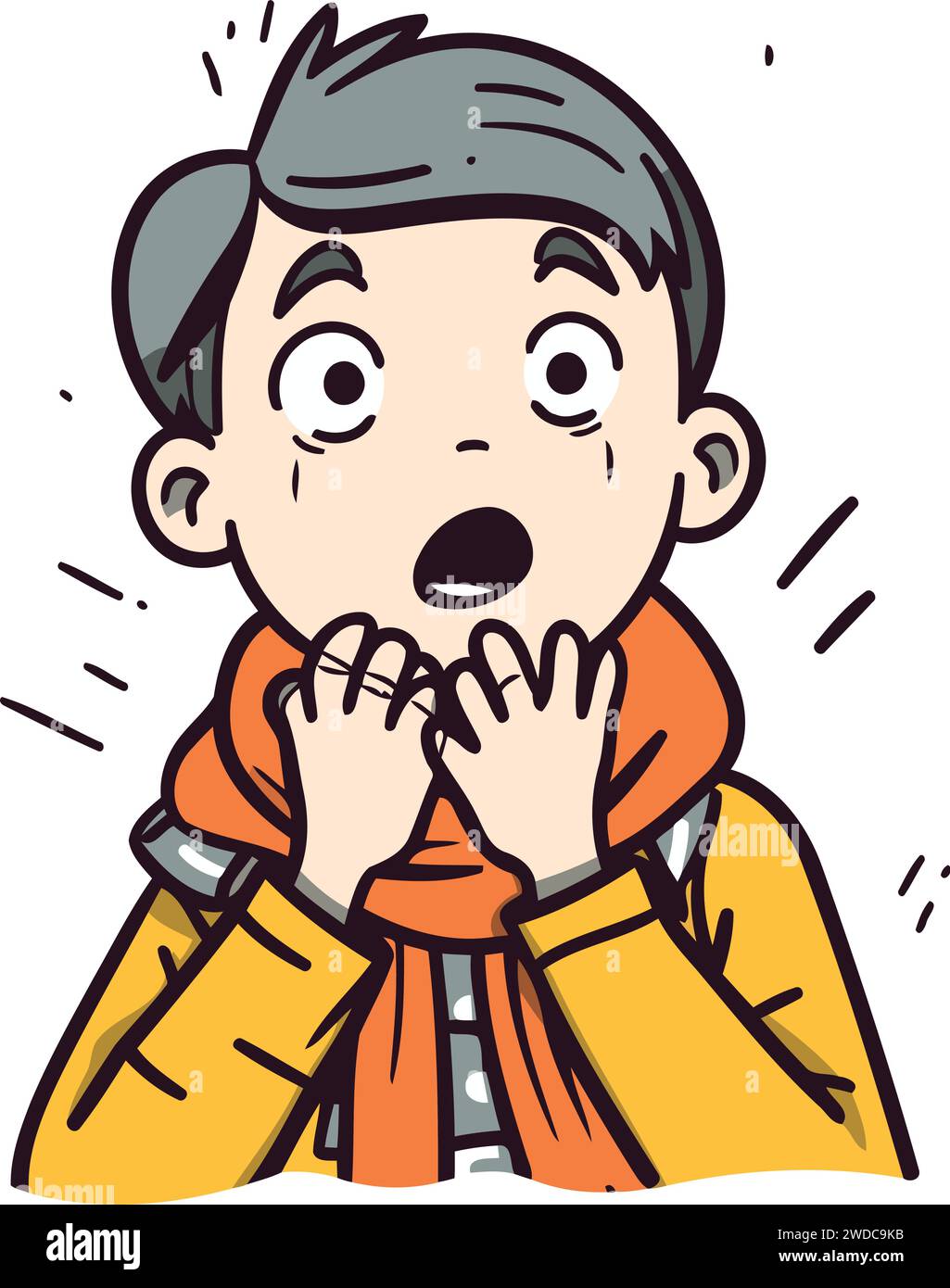 Man surprised face outline vector hi-res stock photography and images ...