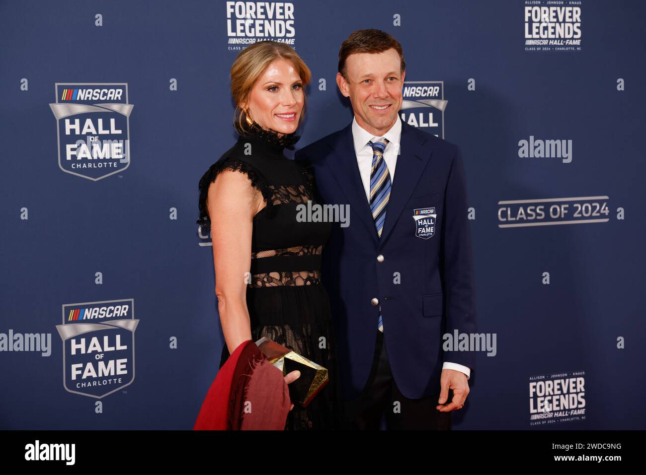 Matt Kenseth, right, and his wife Katie Kenseth arrive at the 2024 ...