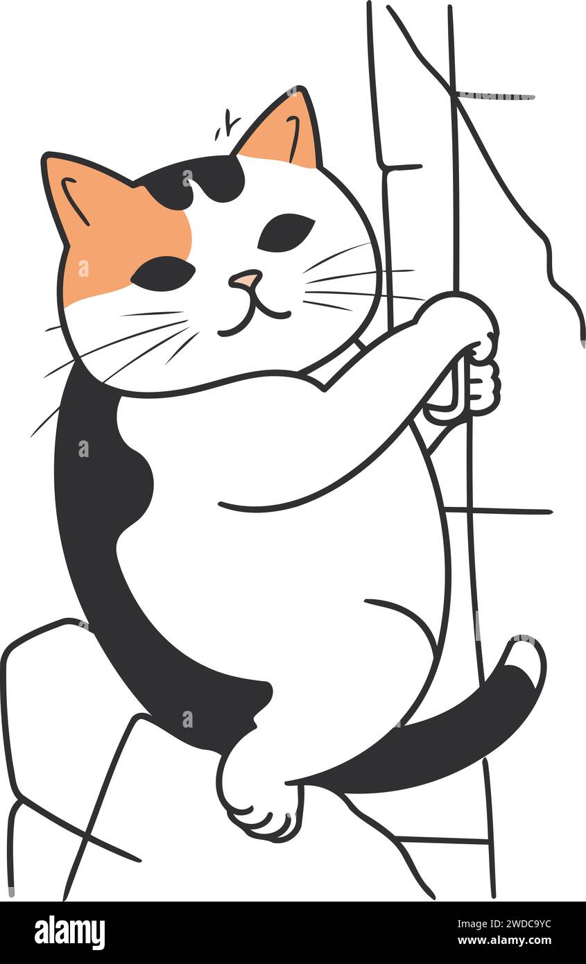 Cat climbing Stock Vector Images - Alamy