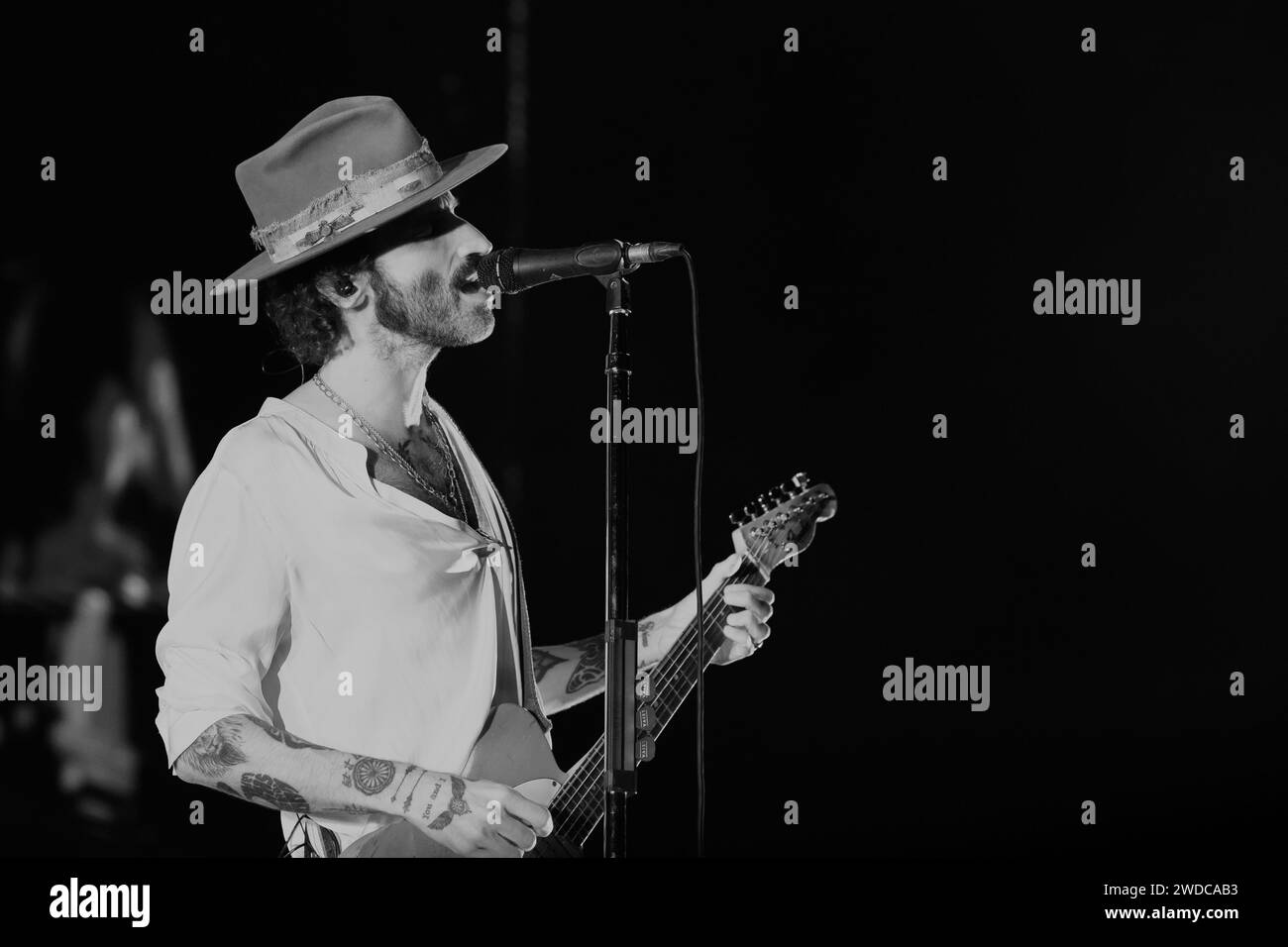 The singer Leiva performs during a concert at the WiZink Center, on 19 ...