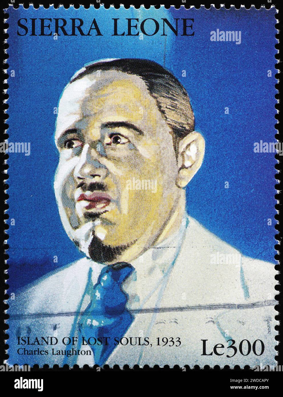 Charles Laughton in a horror movie on postage stamp Stock Photo - Alamy