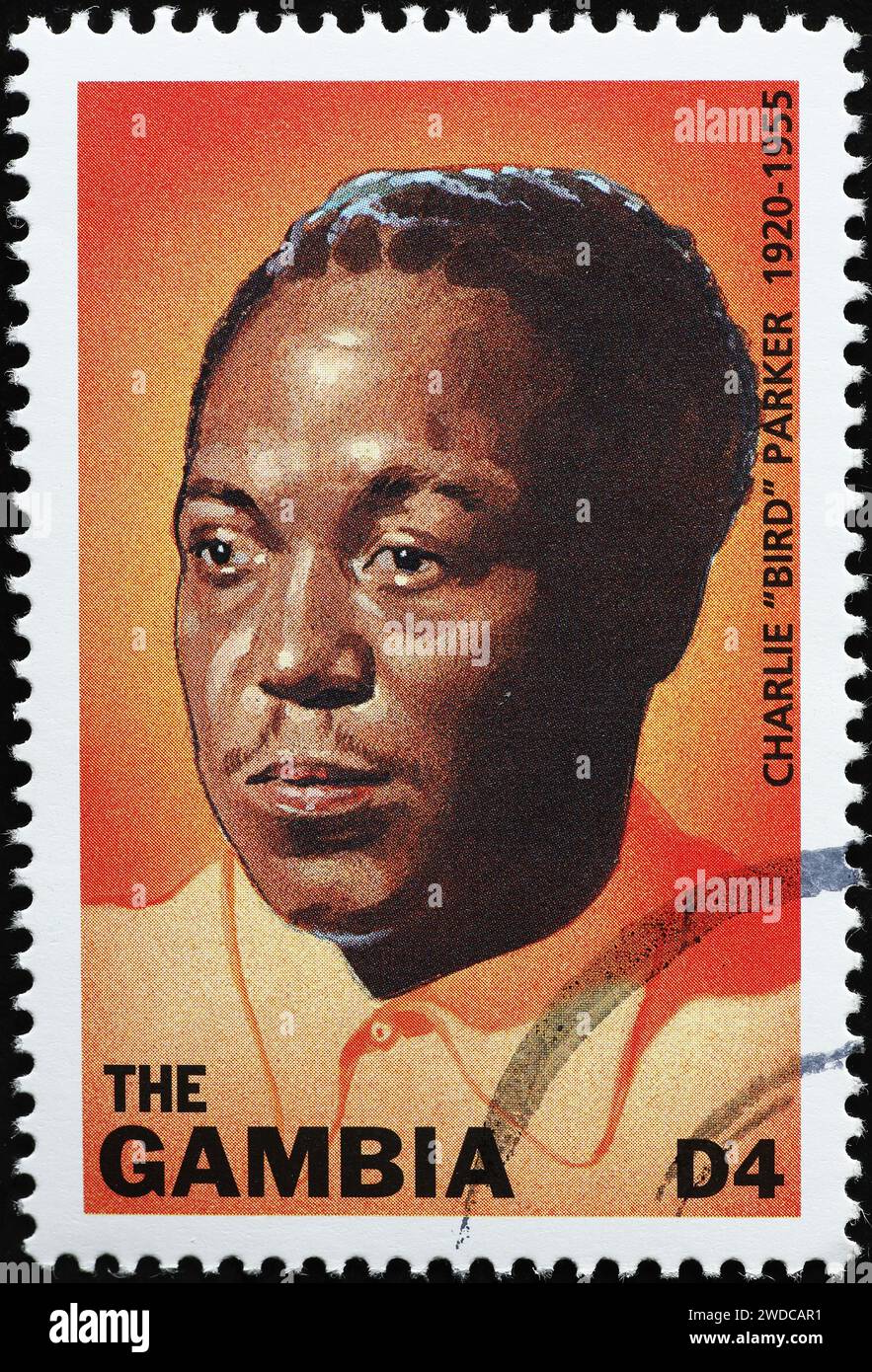 Charlie Parker portrait on postage stamp of Gambia Stock Photo - Alamy