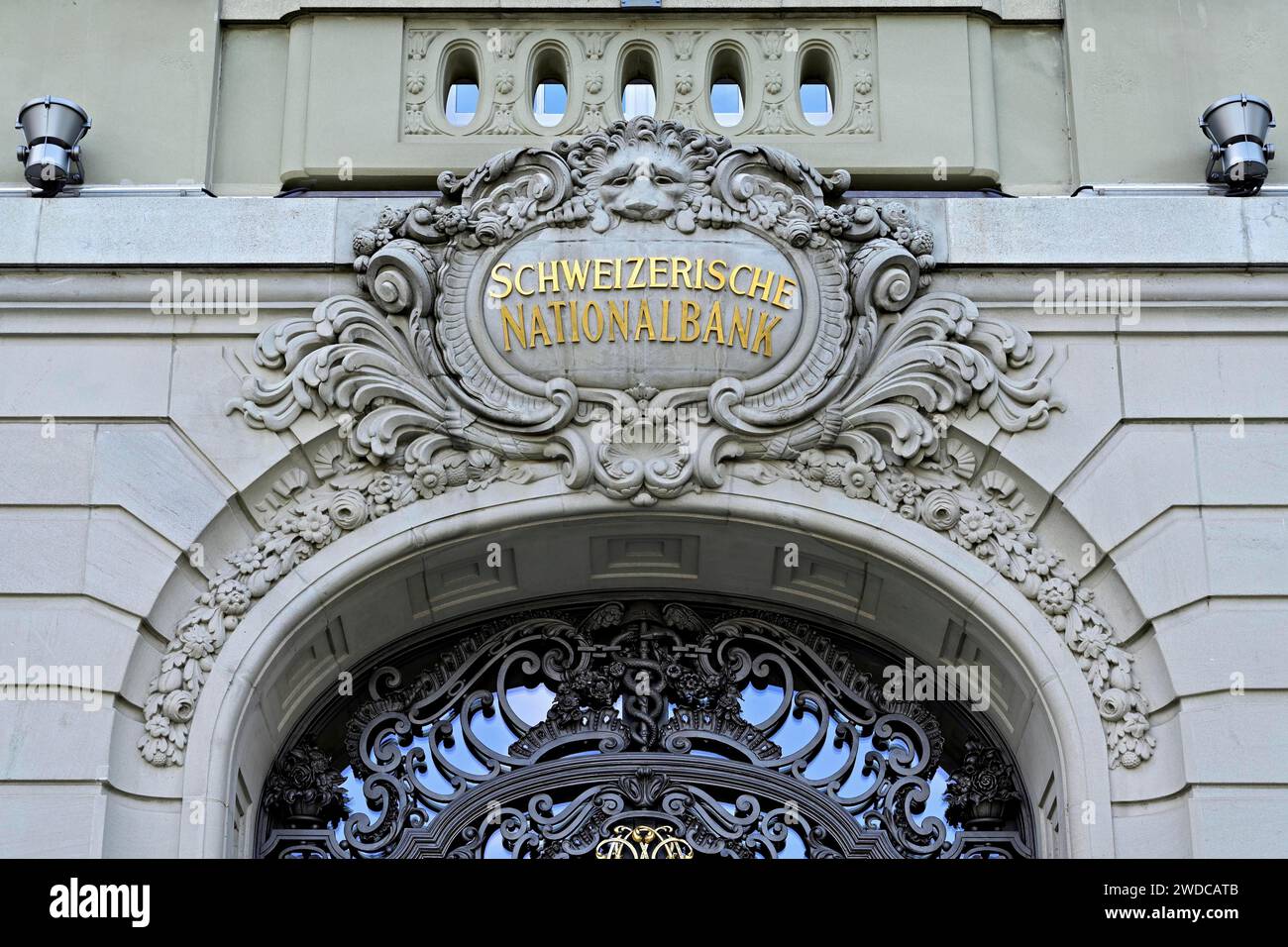 Lion medallion above the main portal, Swiss National Bank, Bern ...