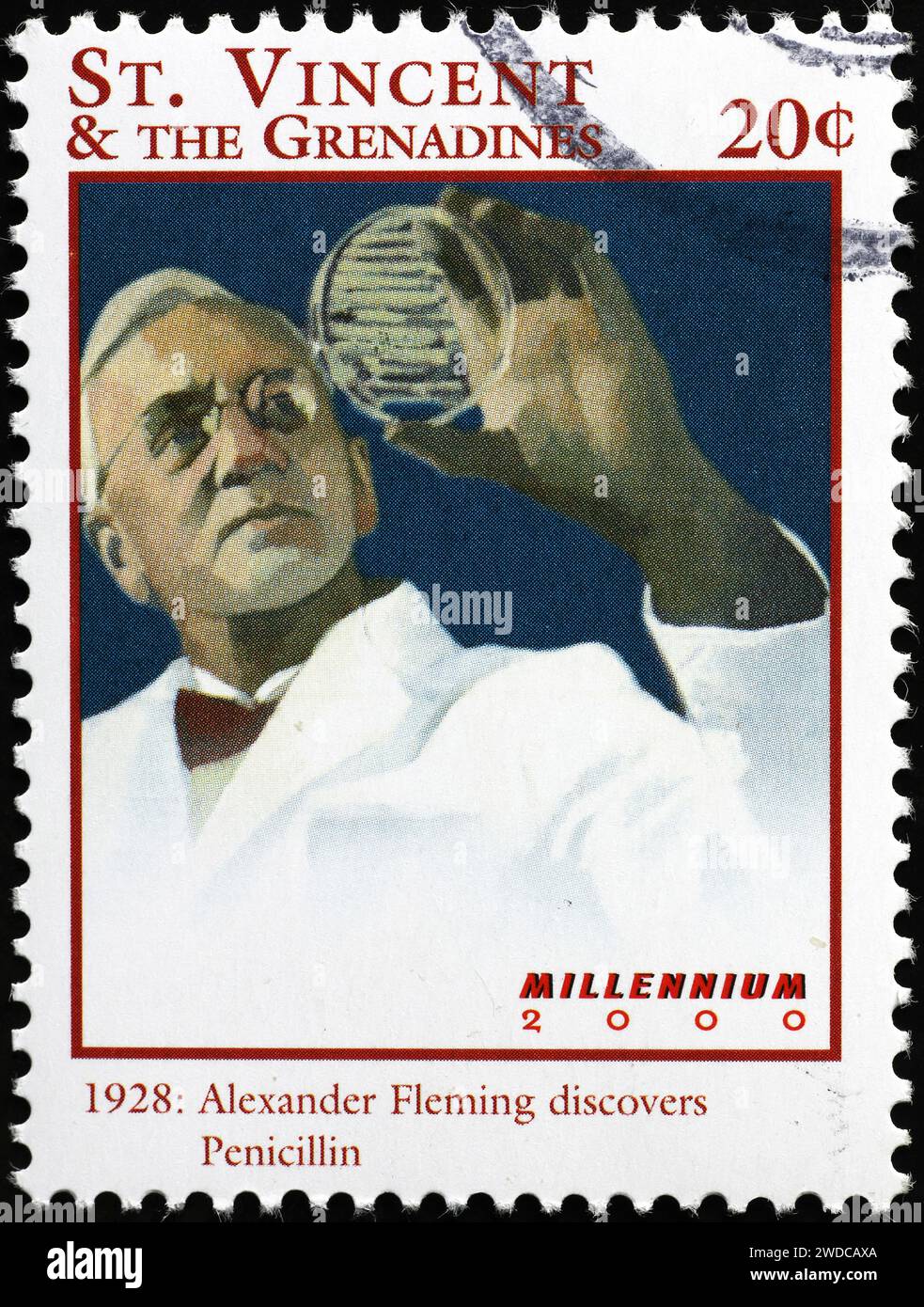 Doctor Alexander Fleming celebrated on postage stamp Stock Photo - Alamy