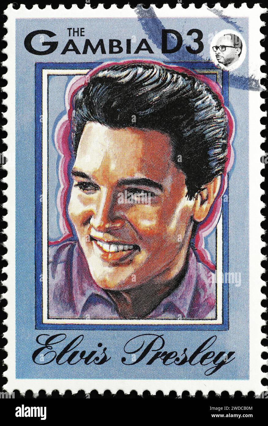 Elvis Presley on postage stamp of Gambia Stock Photo - Alamy