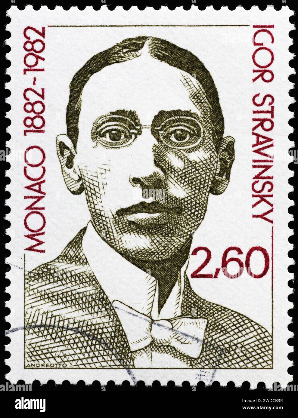 Igor Stravinsky portrait on stamp from Monaco Stock Photo - Alamy
