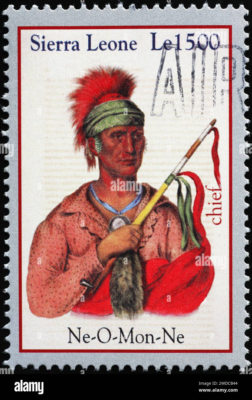 Indian chief Ne-o-mon-ne celebrated on postage stamp Stock Photo - Alamy