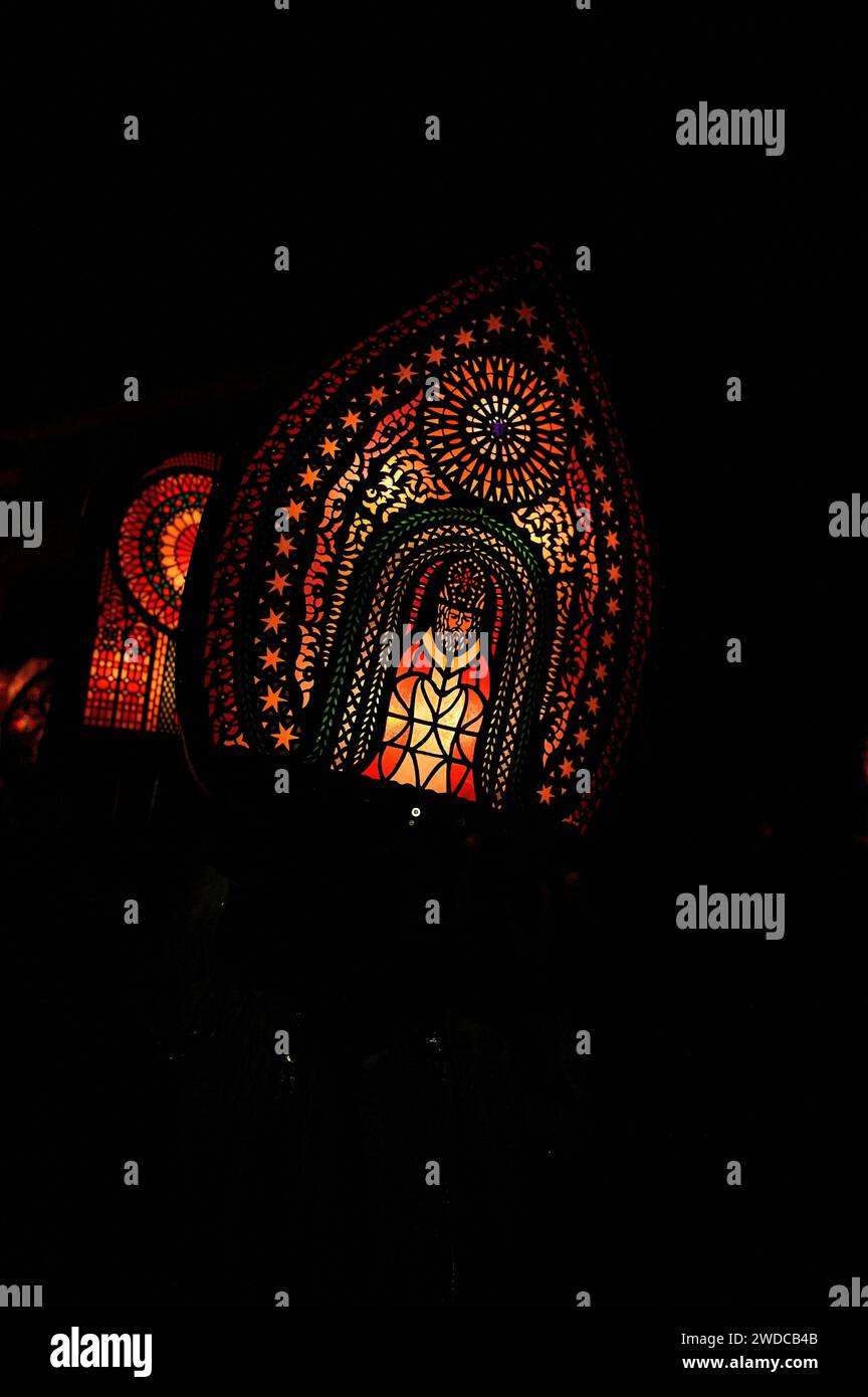 Bearer of the Iffelen at the traditional Klausjagen, Klaus parade 2023 ...