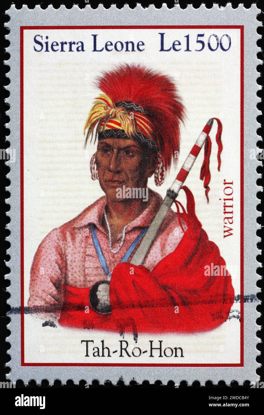 Indian chief Tah-ro-hon celebrated on postage stamp Stock Photo - Alamy