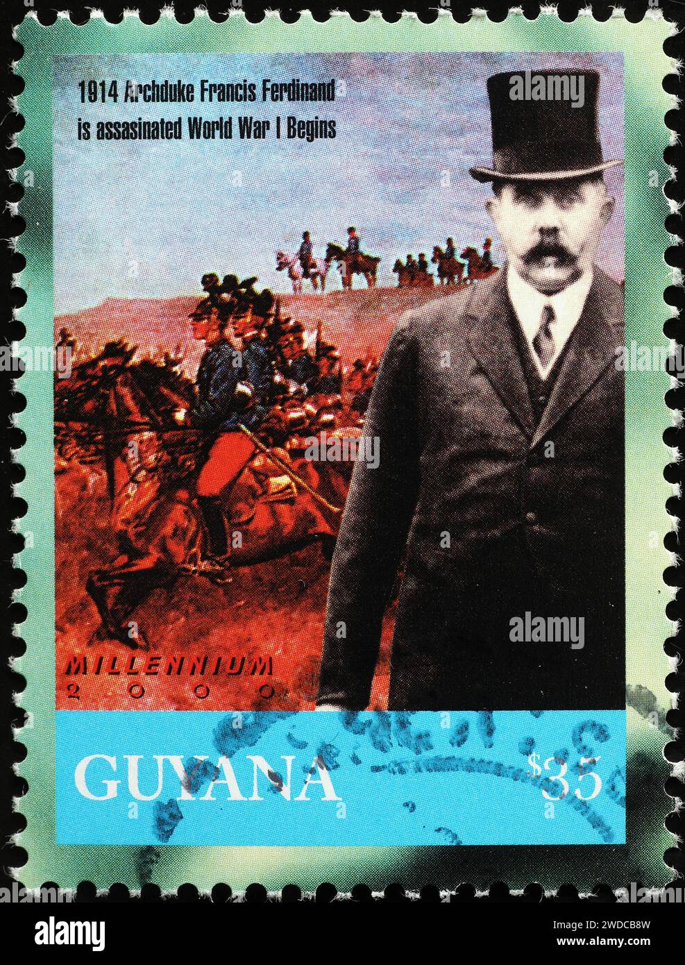 Murder of Archduke Francis Ferdinand on postage stamp Stock Photo - Alamy