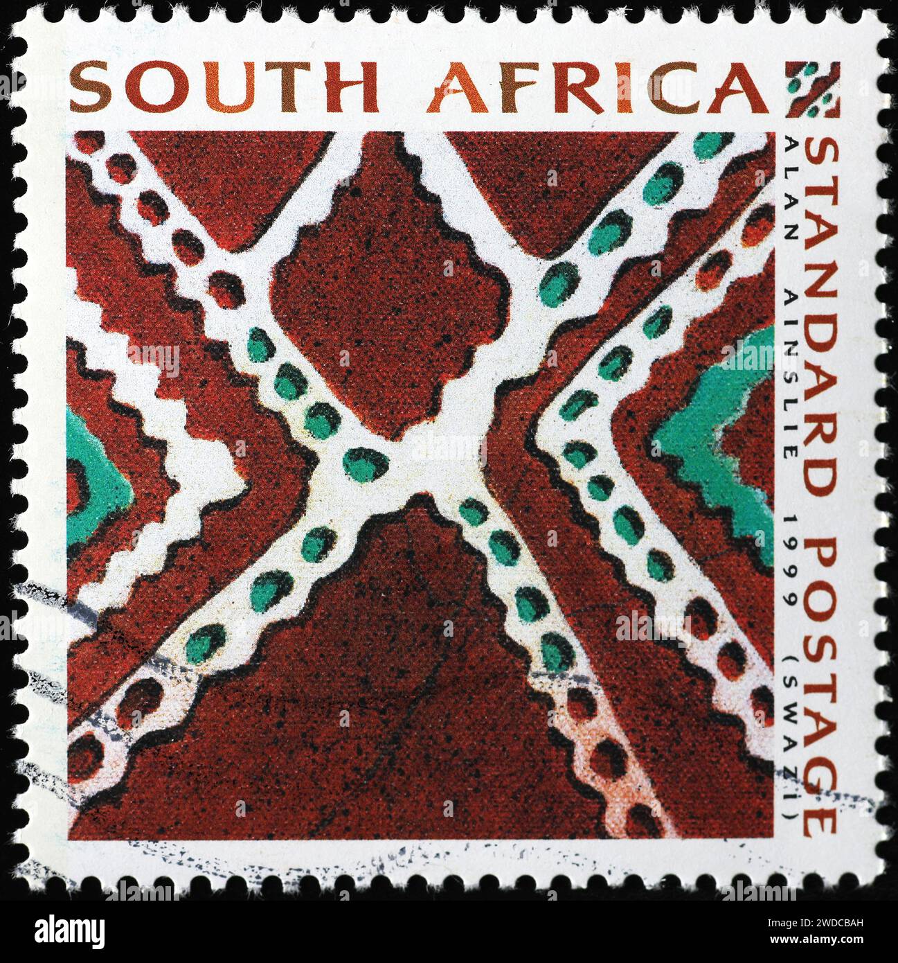 Native south african colors on postage stamp Stock Photo - Alamy
