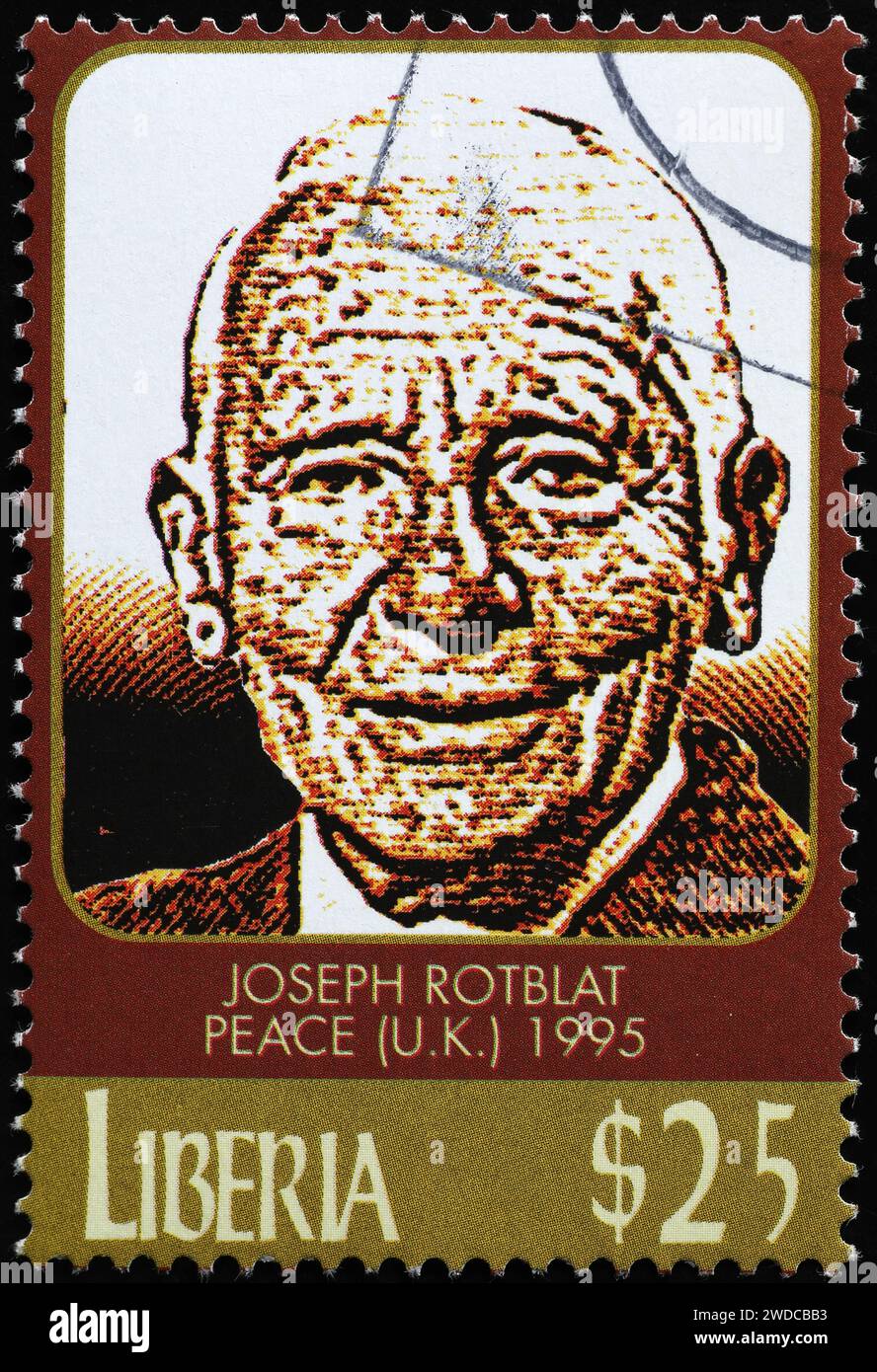 Nobel peace prize Joseph Rotblat on stamp from Liberia Stock Photo - Alamy