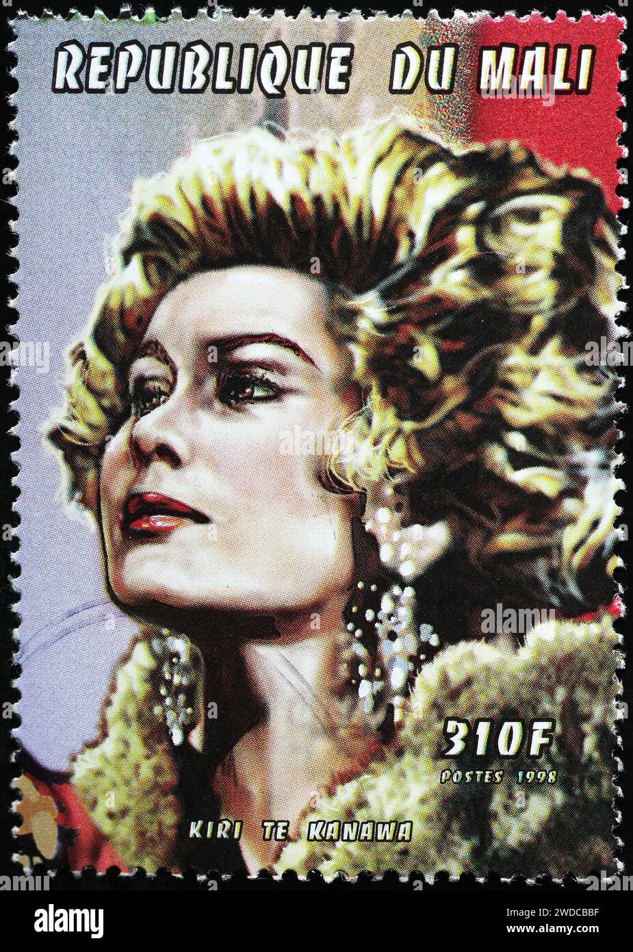 Opera singer Kiri Te Kanawa on stamp of Mali Stock Photo - Alamy