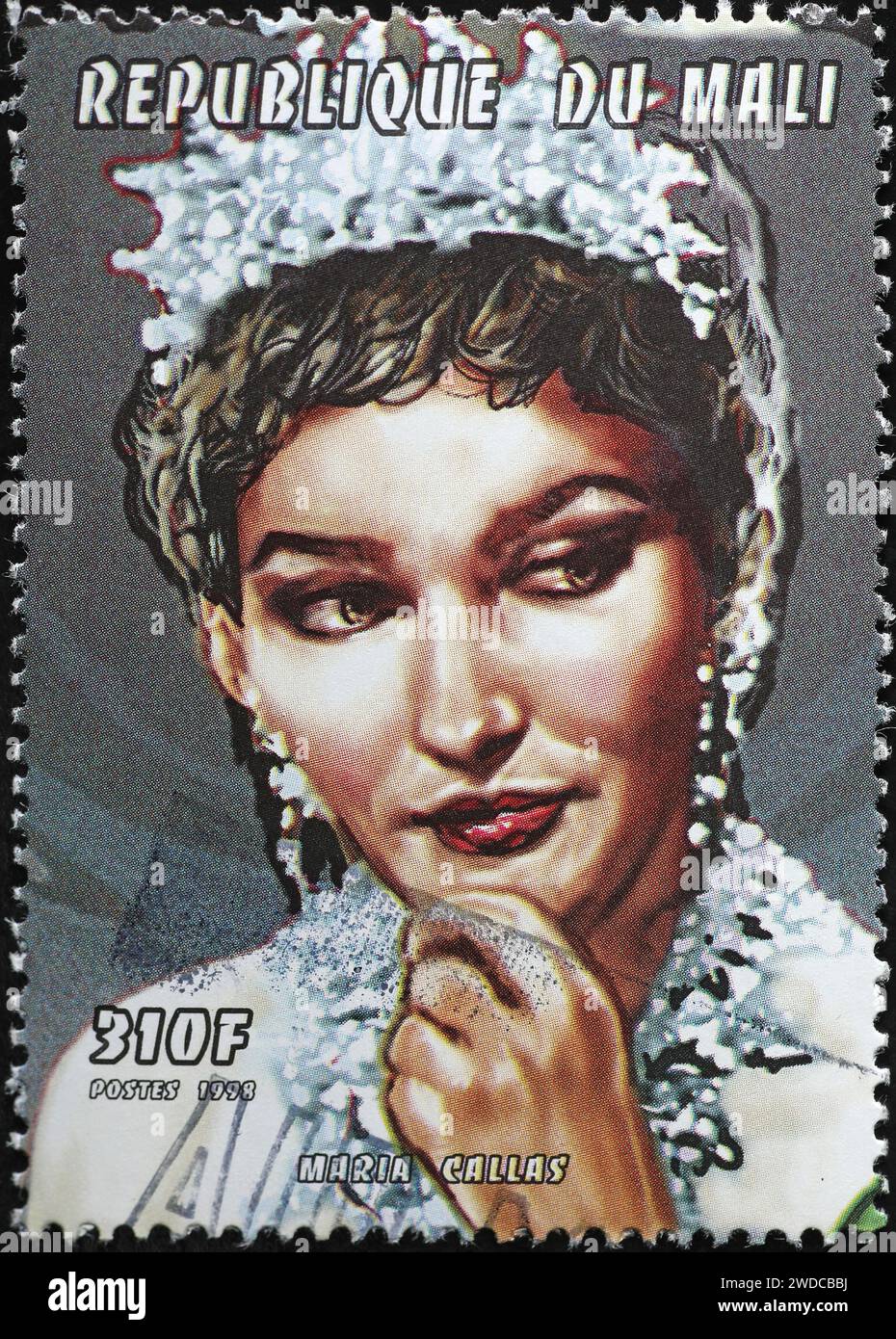 Opera singer Maria Callas on stamp of Mali Stock Photo - Alamy