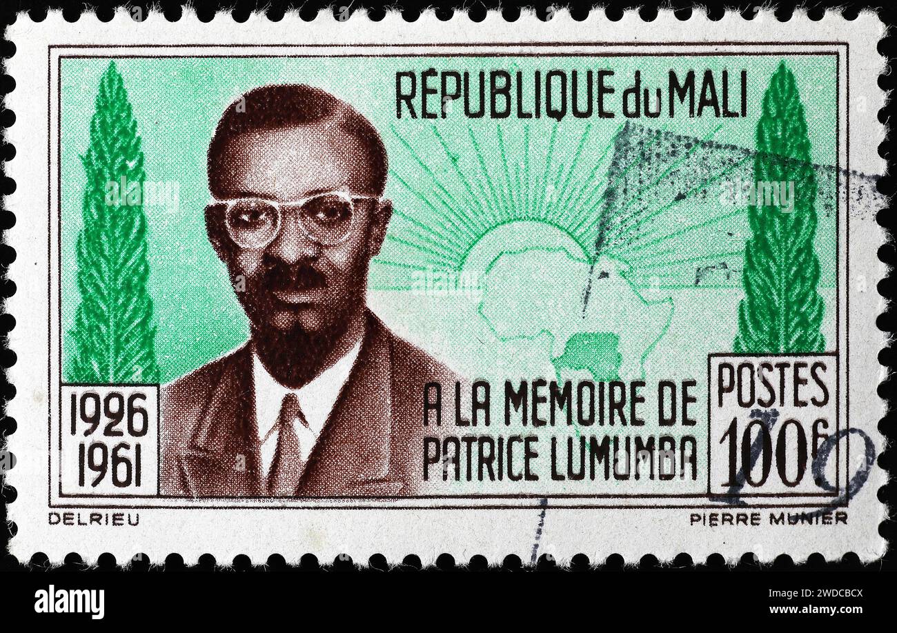 Patrice Lumumba on postage stamp of Mali Stock Photo - Alamy
