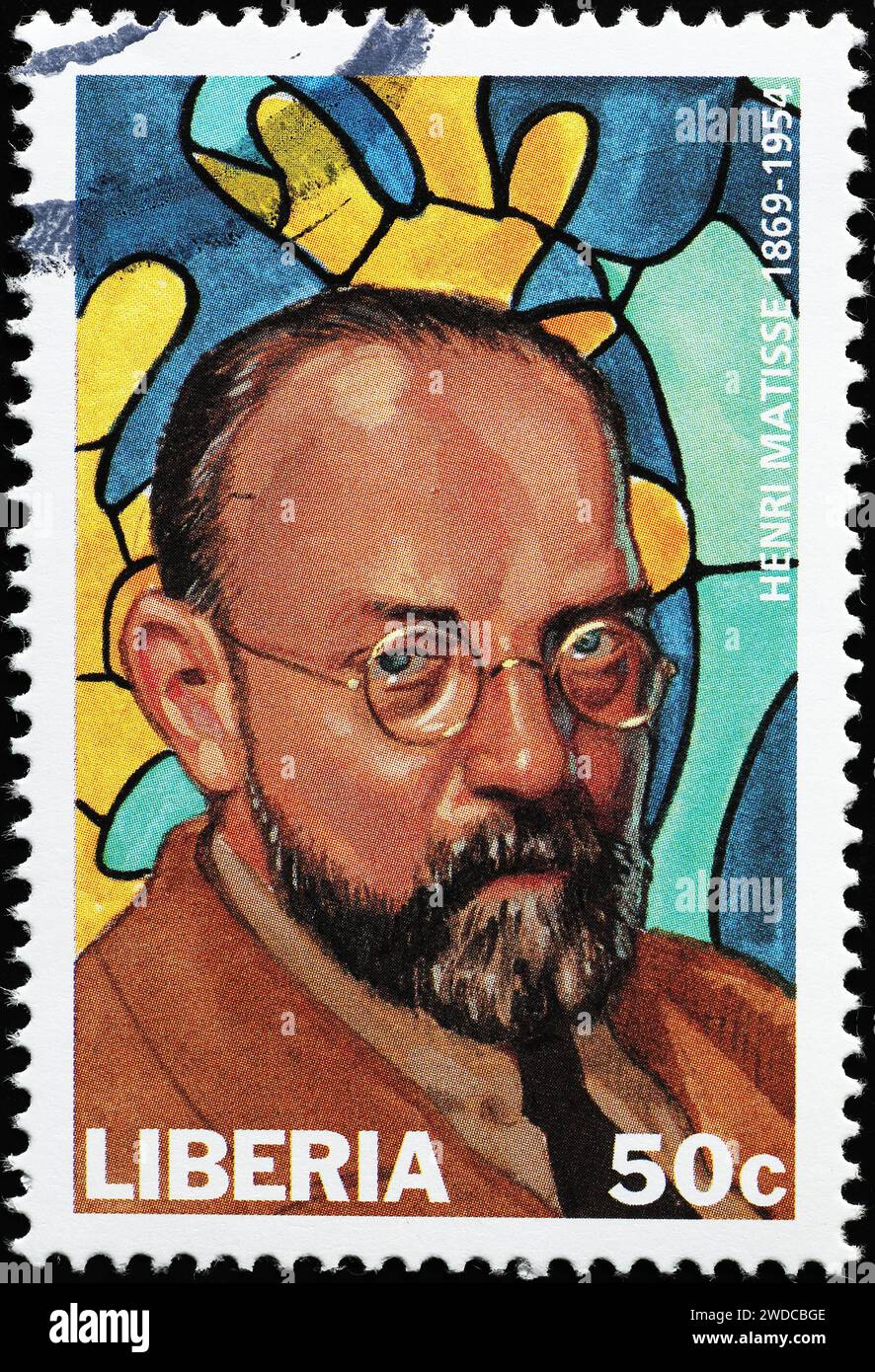 Portrait of Henri Matisse on postage stamp of Liberia Stock Photo - Alamy