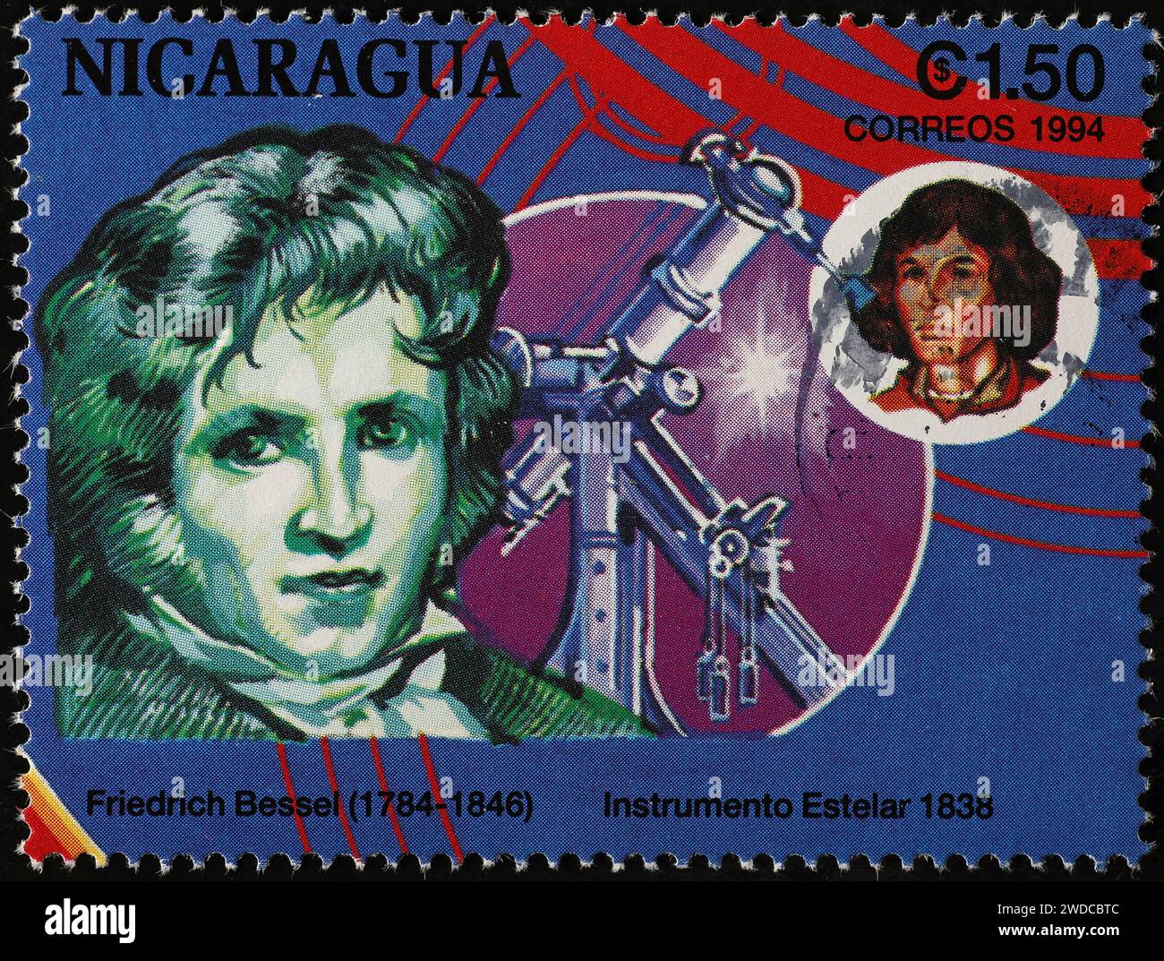 Scientist Friedrich Bessel on postage stamp Stock Photo - Alamy