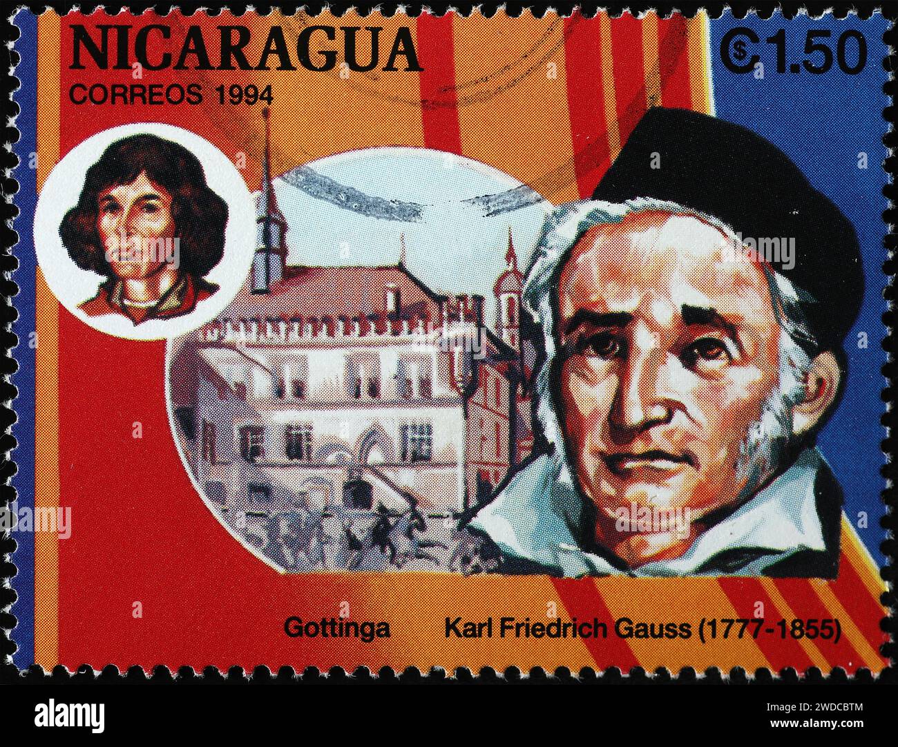 Scientist Karl Friedrich Gauss on postage stamp Stock Photo - Alamy