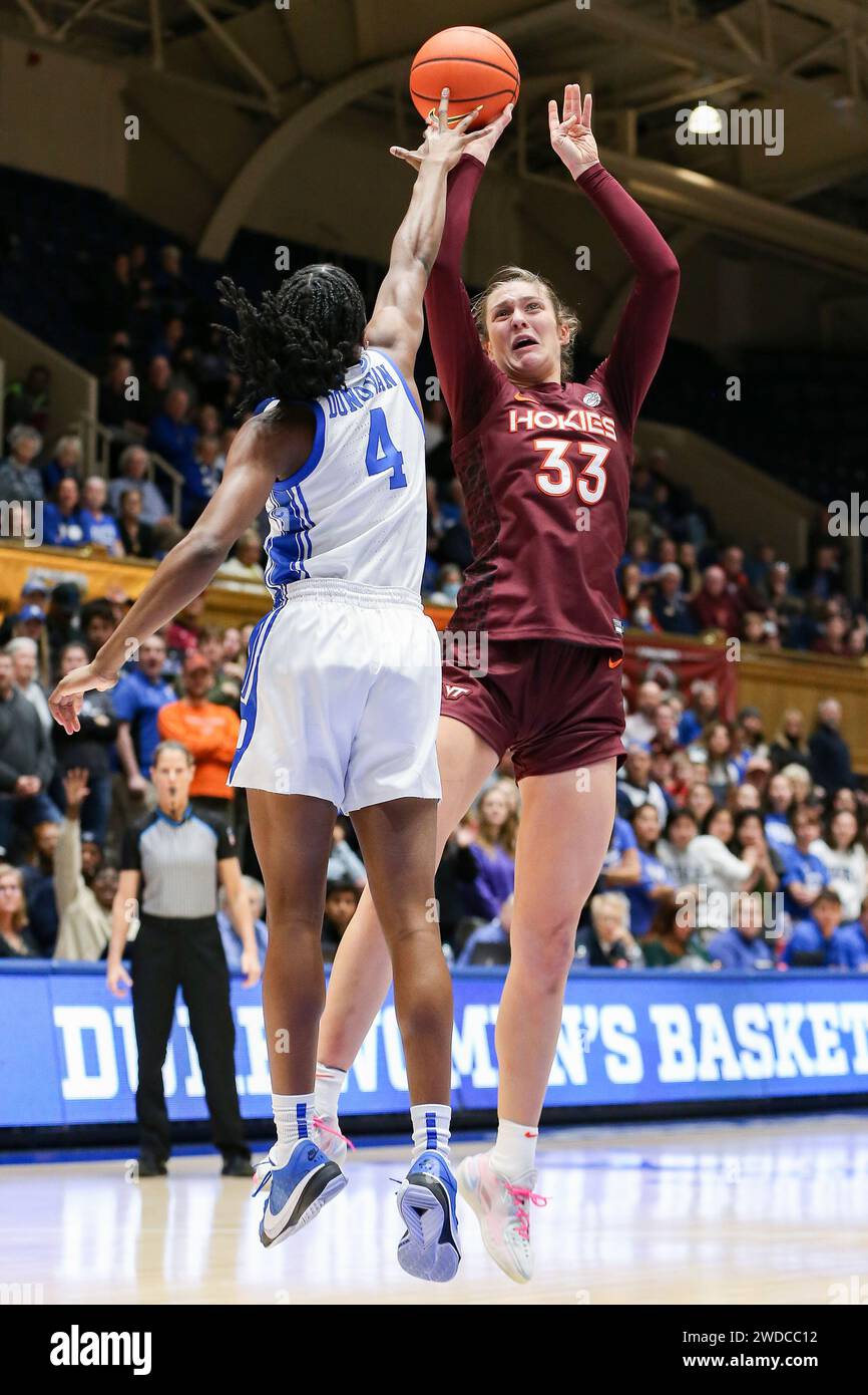 DURHAM, NC - JANUARY 18: Virginia Tech Hokies center Elizabeth Kitley ...